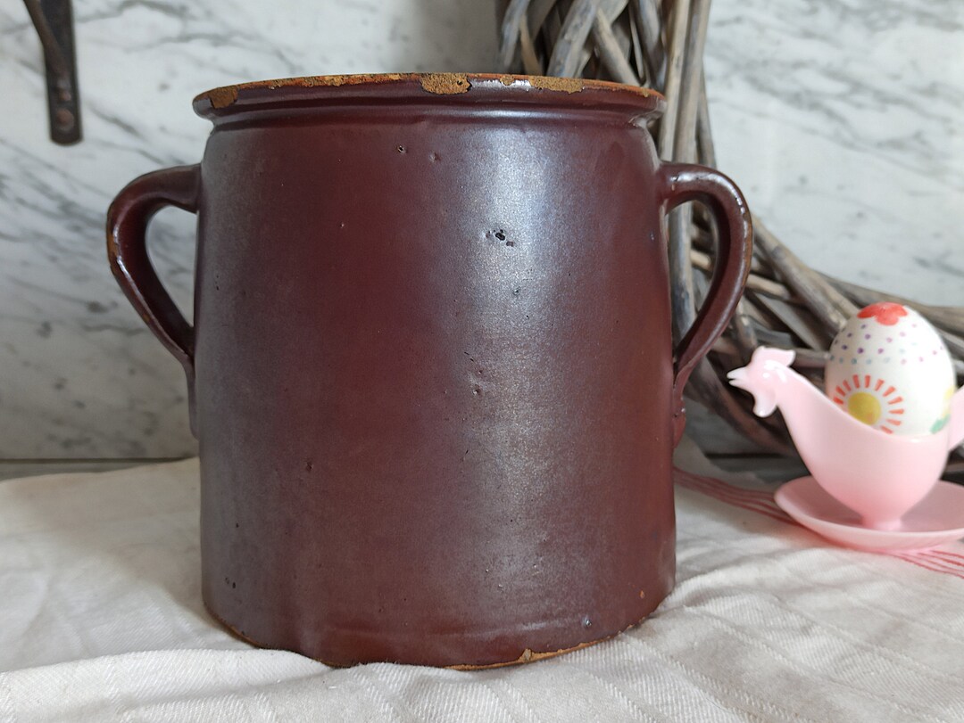 Old Stone Pot 1.75 L / Earthenware / Clay Pot With Handles / Must Pot ...