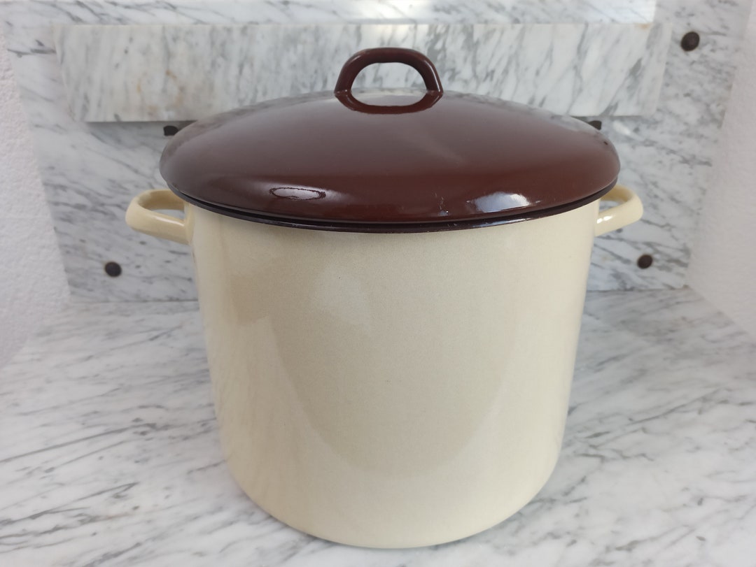 Large, Old Pot / Pot Made of Enamel / Cooking Pot / Flower Pot / Flower ...