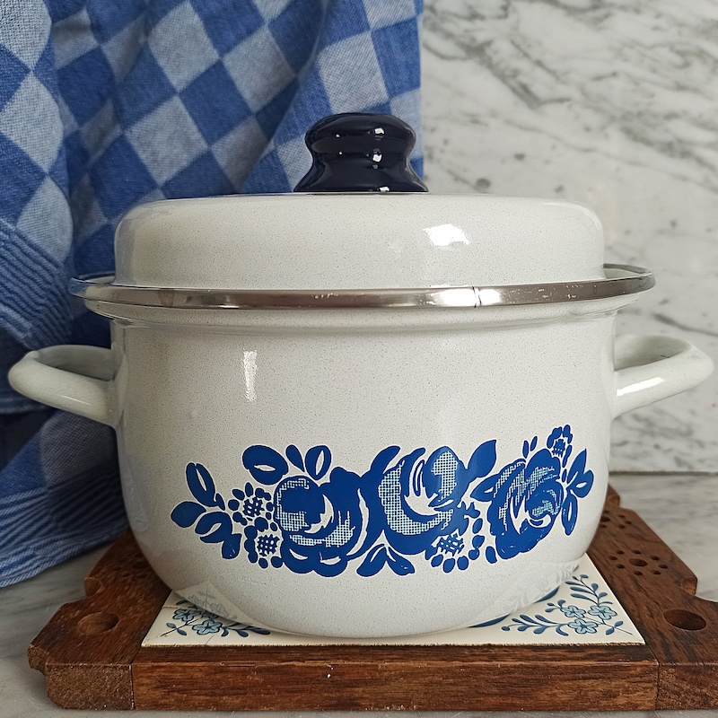 Enamel Pot With Lid - Etsy
