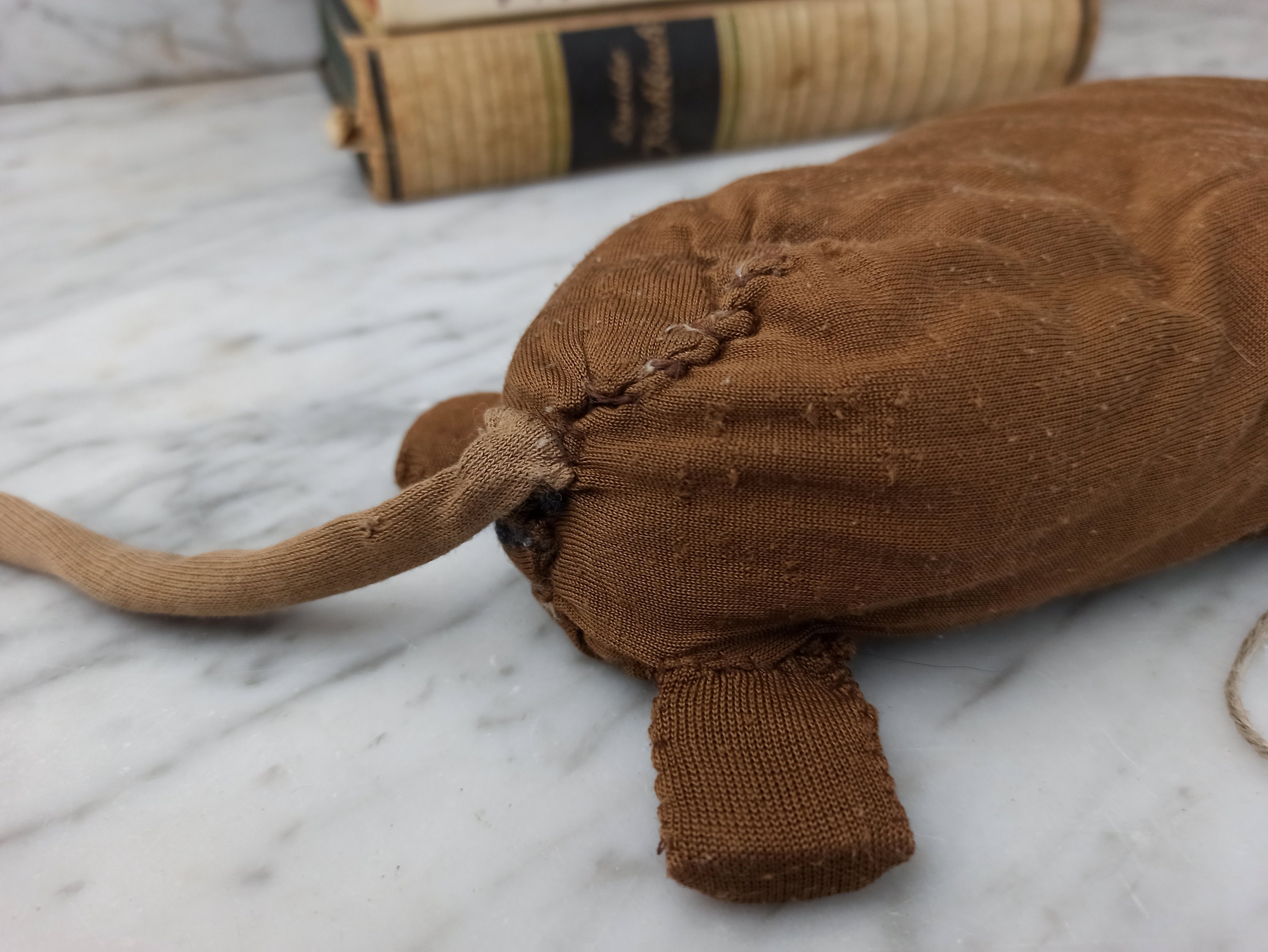 Ancient Rat / Hand-sewn 1940s, Rag Doll / Sewn Stuffed Animal / Peasant ...