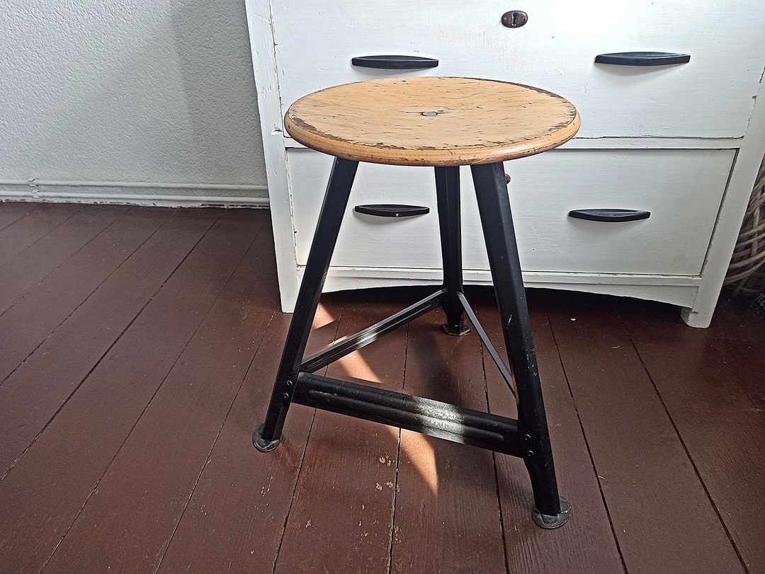 Stool / Vintage Workshop Stool / Metal Stool From the 90s / Industrial ...