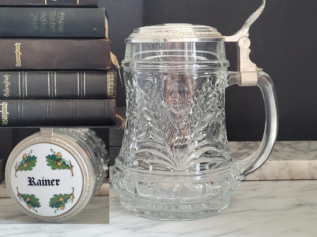 Vintage Beer Glass 0.5 L With Name rainer / Beer Mug Made of Glass With ...