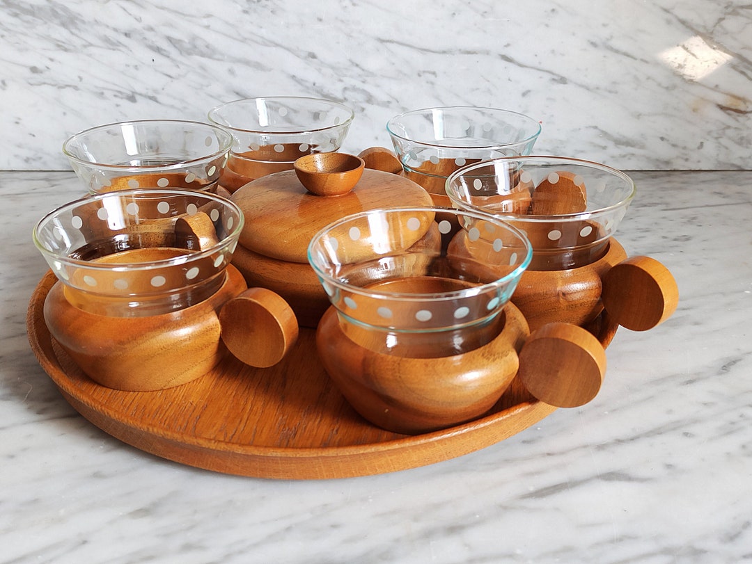 Vintage Tea Service / 6 Tea Glasses in Holder With Tray and Sugar Bowl ...