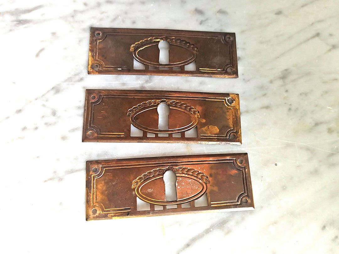3 X Key Plate for Drawers / Key Plate / Keyhole Cover Art Nouveau ...