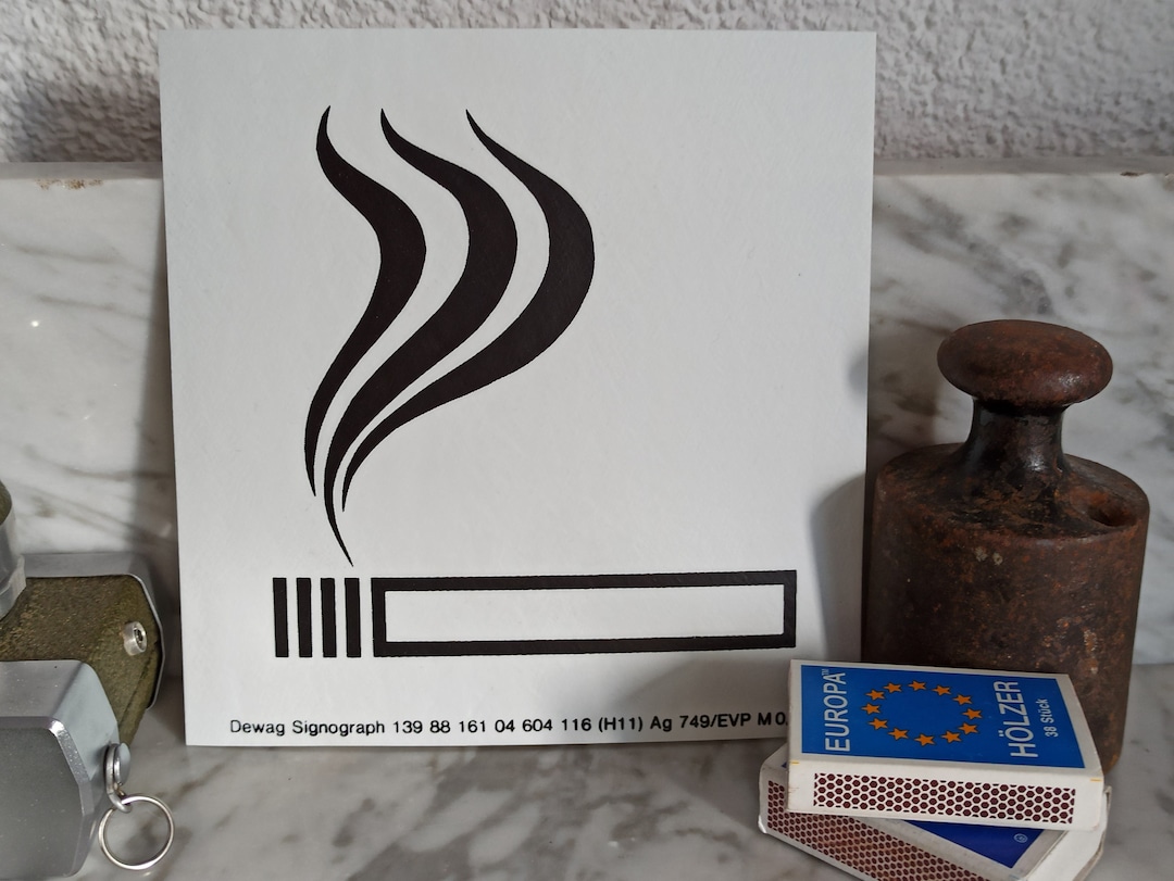 Smoking Allowed, Smoking Area Sign From the 1980's Plastic Industrial ...