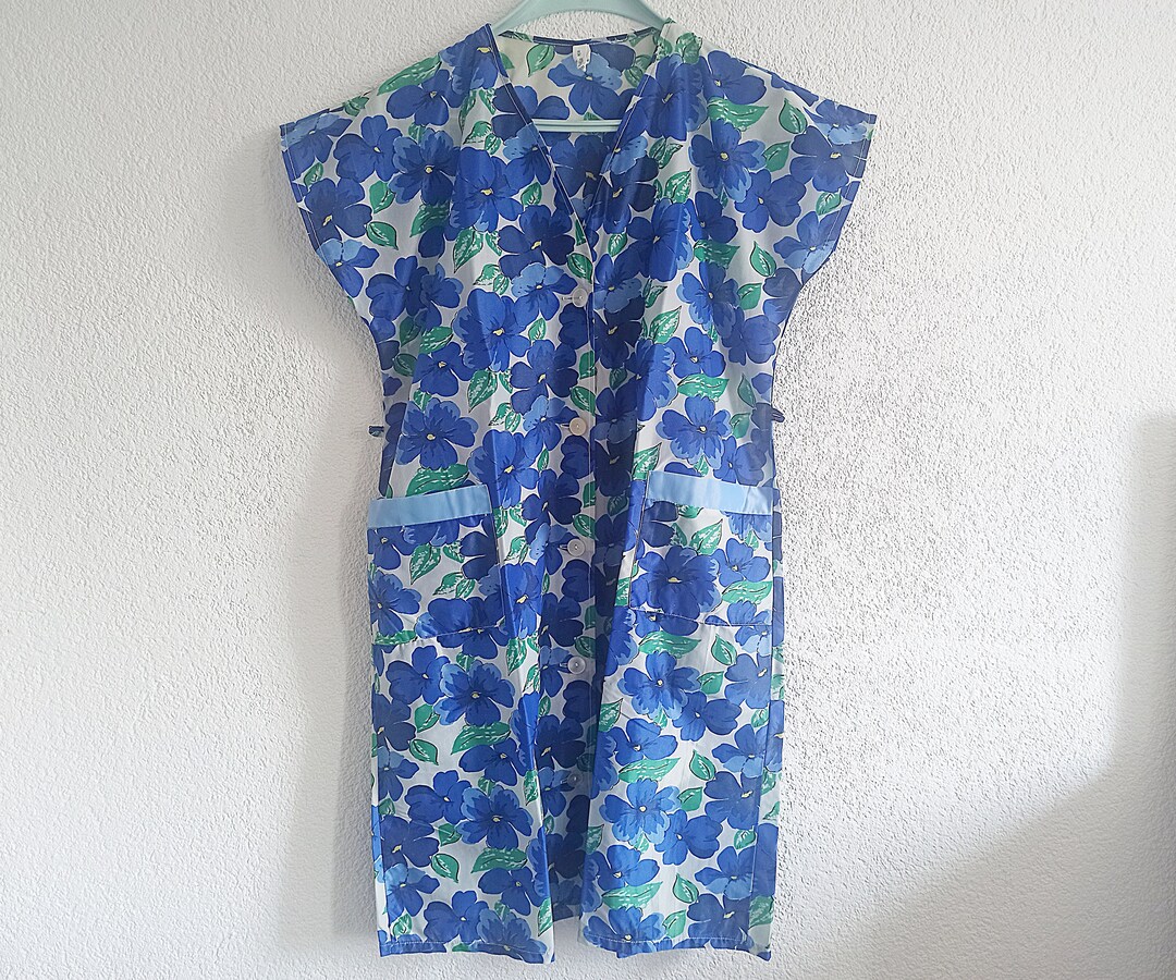 Retro Apron Made of Dederon / House Dress / GDR Smock Apron / Dederon ...