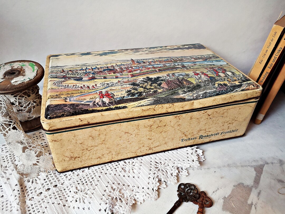Ancient Large Tin Box, Tin Can, Tea Caddy, - Etsy
