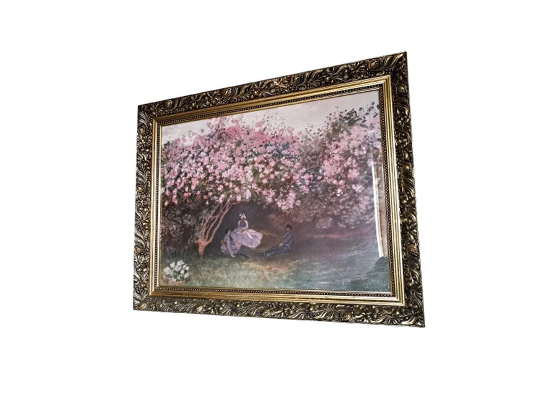 Claude Monet rest Under the Lilac Bush Art Print in Frame Copyright by ...