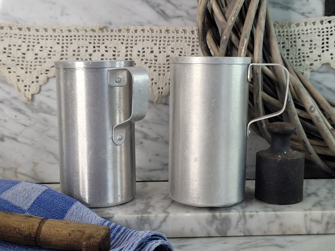 2 Measuring Cups 0.5 L / Half Liter Measure / Aluminum / 1/2 Liter Cup ...
