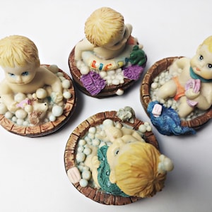 Children Bathing in the Washtub / Baby / Collectible Ceramic Figure ...
