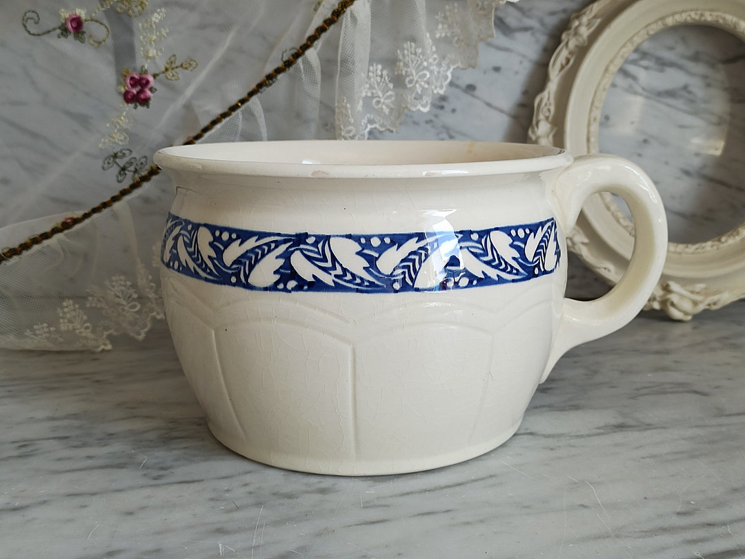 Ancient Ceramic Chamber Pot / Stoneware Chamber Pot / Antique Chamber ...