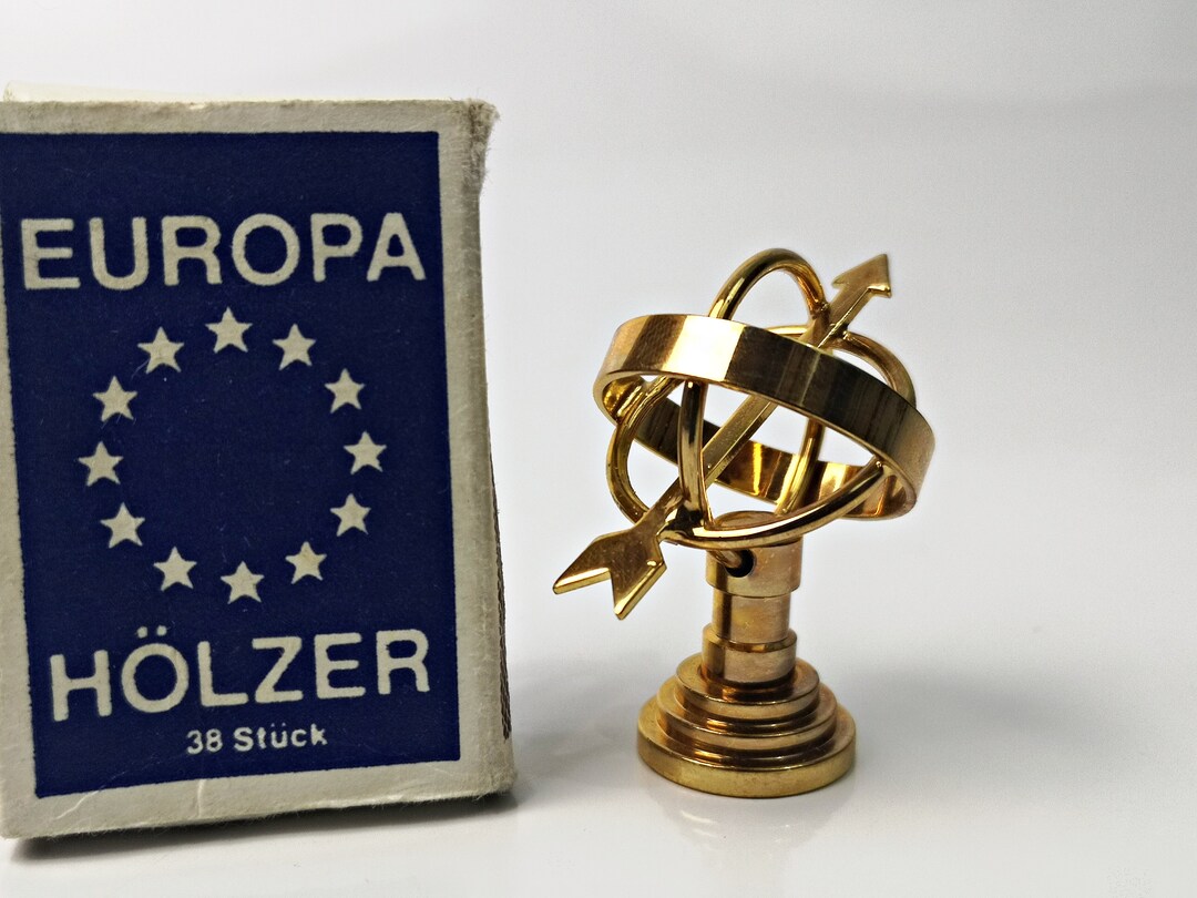 Miniature Globe Sundial With Arrow Made of Brass / Collectible Figure ...