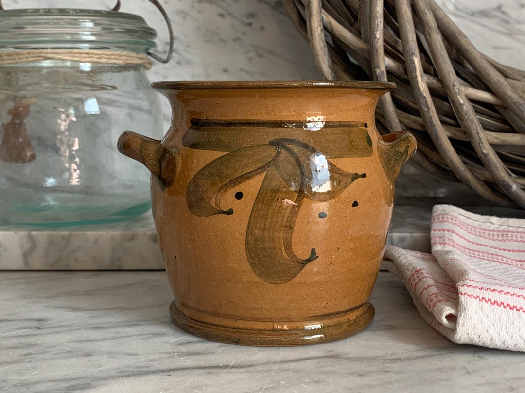 Old Ceramic Pot / Grease Pot / Pottery / Clay Pot With Handles / Lard ...