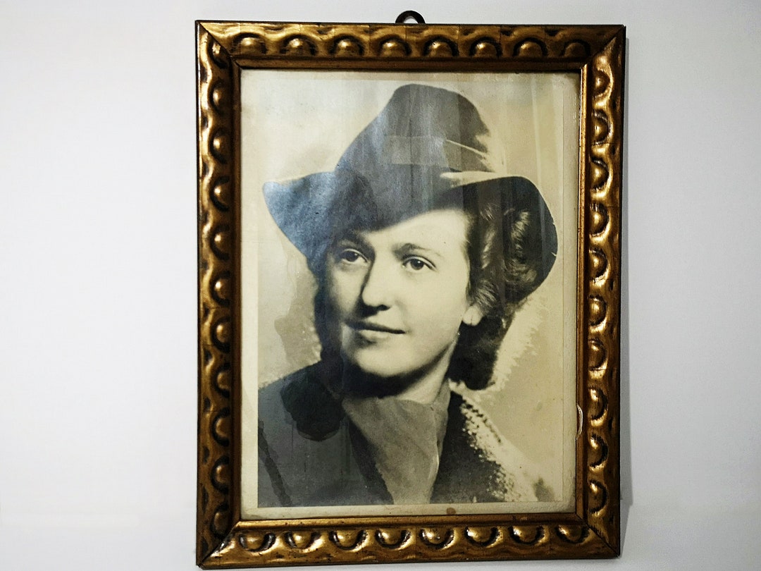 Old Picture Frame / Large Vintage Frame / 50s / Wooden Frame / Stucco ...