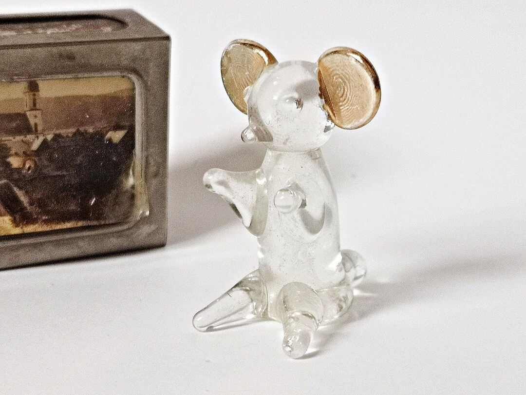 Miniature Glass Mouse Figurine / Glass Art / Art Glass Figurine ...