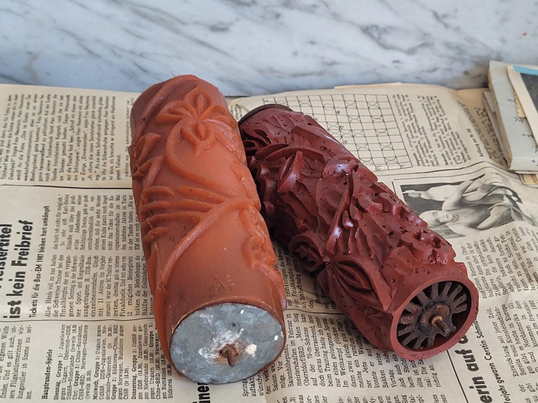2 Paint Rollers / Textured Rollers / Old Painting Tools / Rubber ...