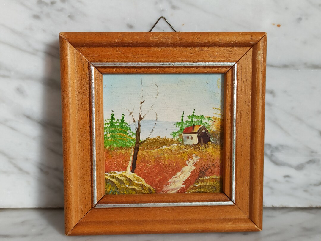 Small Picture in Frame - Wall Decoration - Tiny Painting - Landscape - Etsy