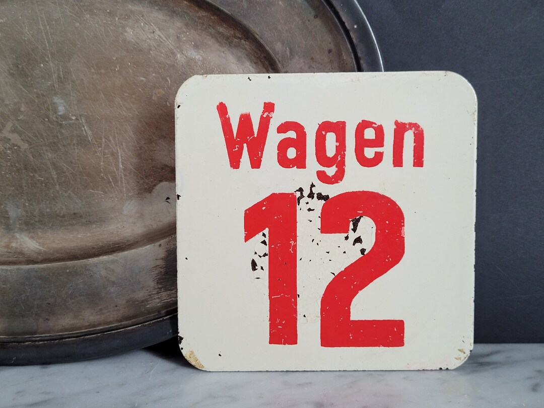 Old Sign wagen 12 / Railway Wagon Sign / Bakelite Sign / Industrial ...