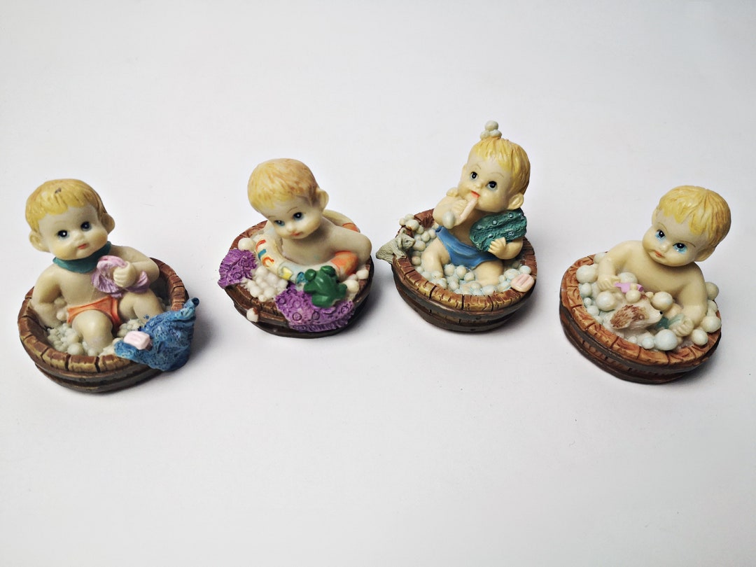 Children Bathing in the Washtub / Baby / Collectible Ceramic Figure ...