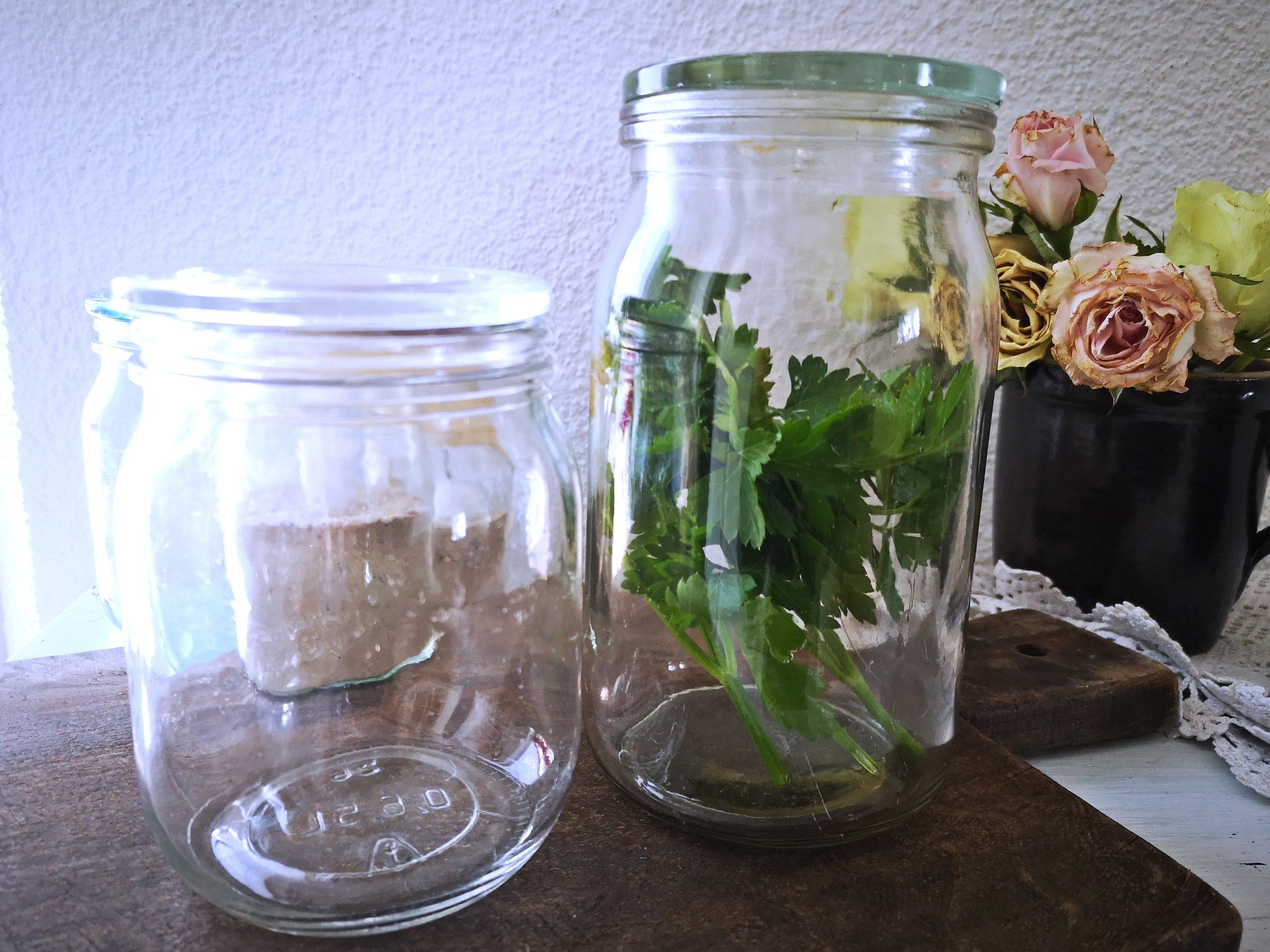 2 jars jar with lid and clamp storage kitchen ware Life without plastic ...