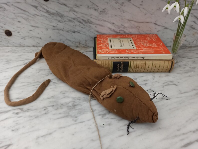 Ancient Rat / Hand-sewn 1940s, Rag Doll / Sewn Stuffed Animal / Peasant ...