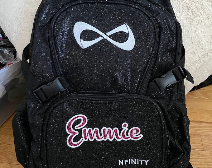 Nfinity PETITE Black Sparkle Backpacks With White Logo - Includes ...