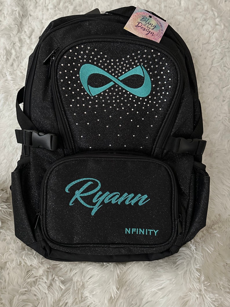 Nfinity Black Sparkle Backpacks With Teal Logo - Includes ...