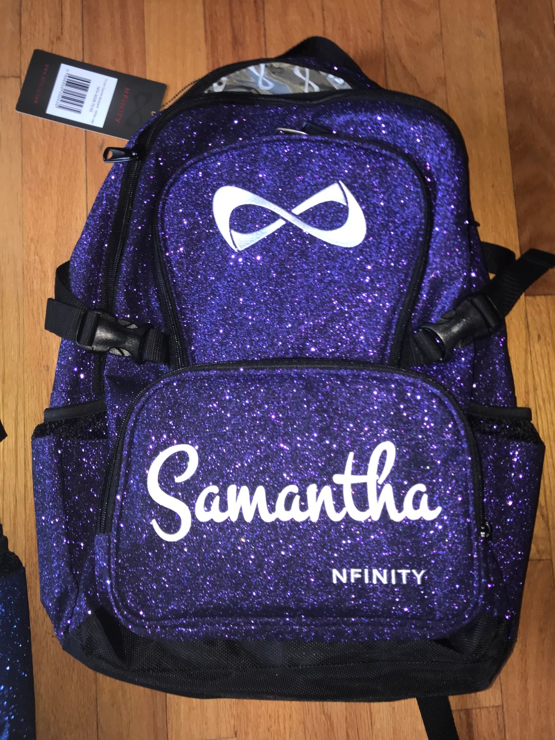 Nfinity Full Size Purple Sparkle Backpacks With White Logo - Includes ...