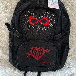 Nfinity Full Size Black Sparkle Backpack With Red Logo - Includes ...