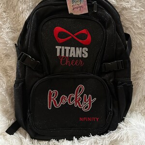 Nfinity Full Size Black Sparkle Backpack With Red Logo - Includes ...