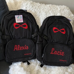 Nfinity Full Size Black Sparkle Backpack With Red Logo - Includes ...