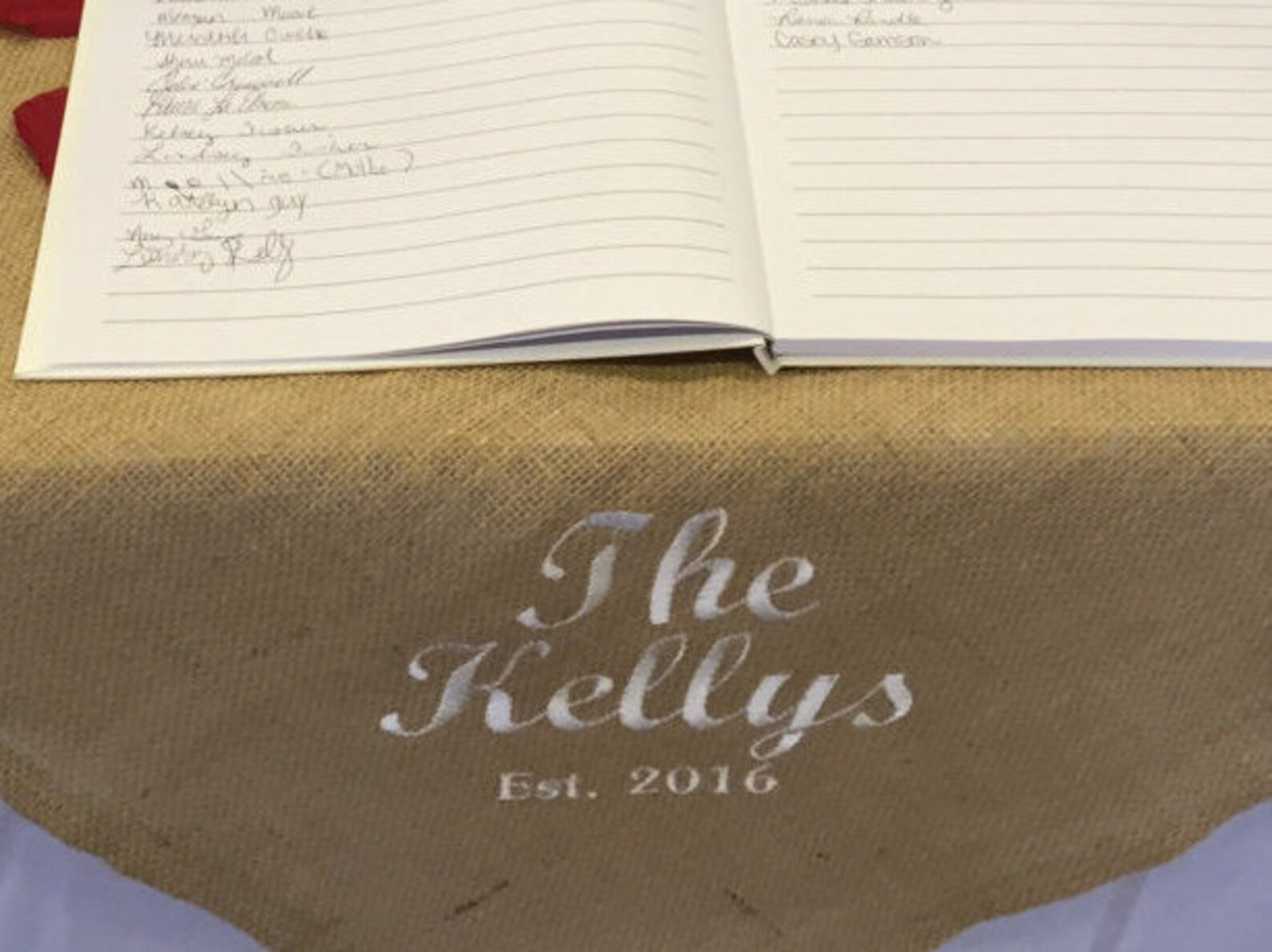 Custom Burlap Table Topper Overlaypersonalized Monogrammed - Etsy