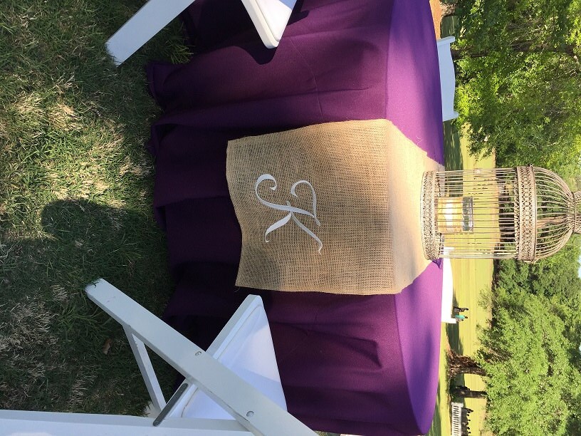 Custom Burlap Table Topper Overlaypersonalized Monogrammed - Etsy