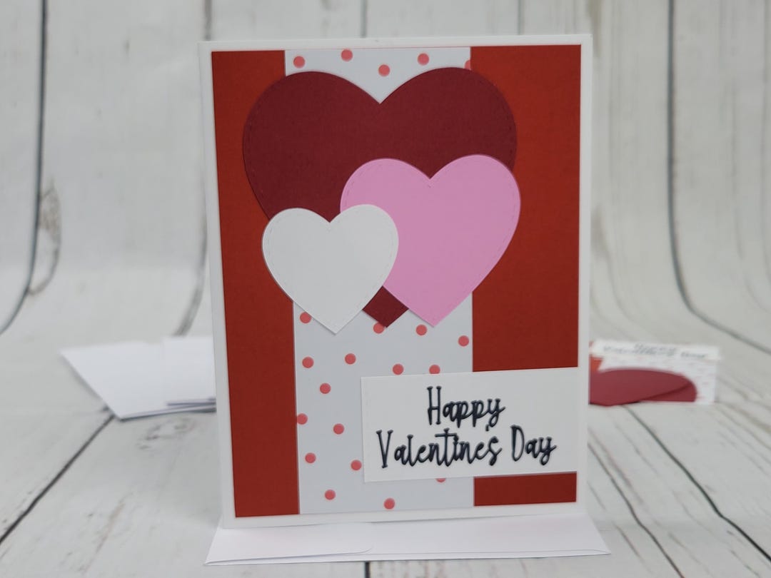 Happy Valentine's Day Greeting Card Kit | 4 Cards With Envelopes | Red ...