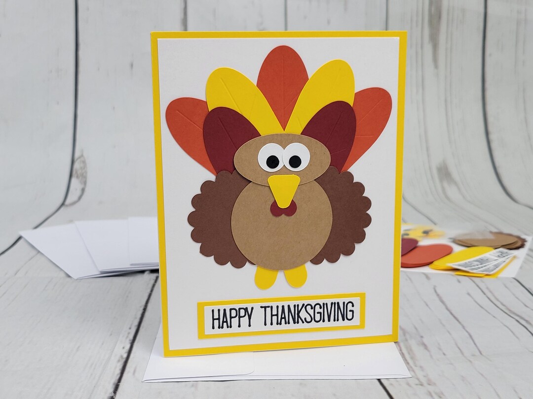 Happy Thanksgiving Greeting Card Kit, 4 Cards With Envelopes, DIY Card ...