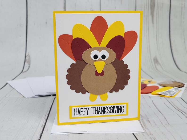 Happy Thanksgiving Greeting Card Kit, 4 Cards With Envelopes, DIY Card ...