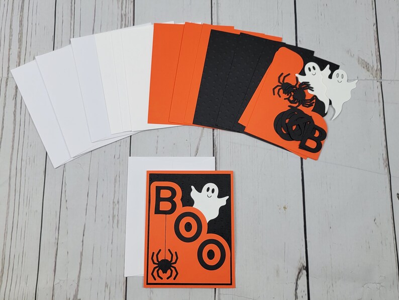 Happy Halloween Greeting Card Kit | 4 Cards With Envelopes | Boo Ghosts ...