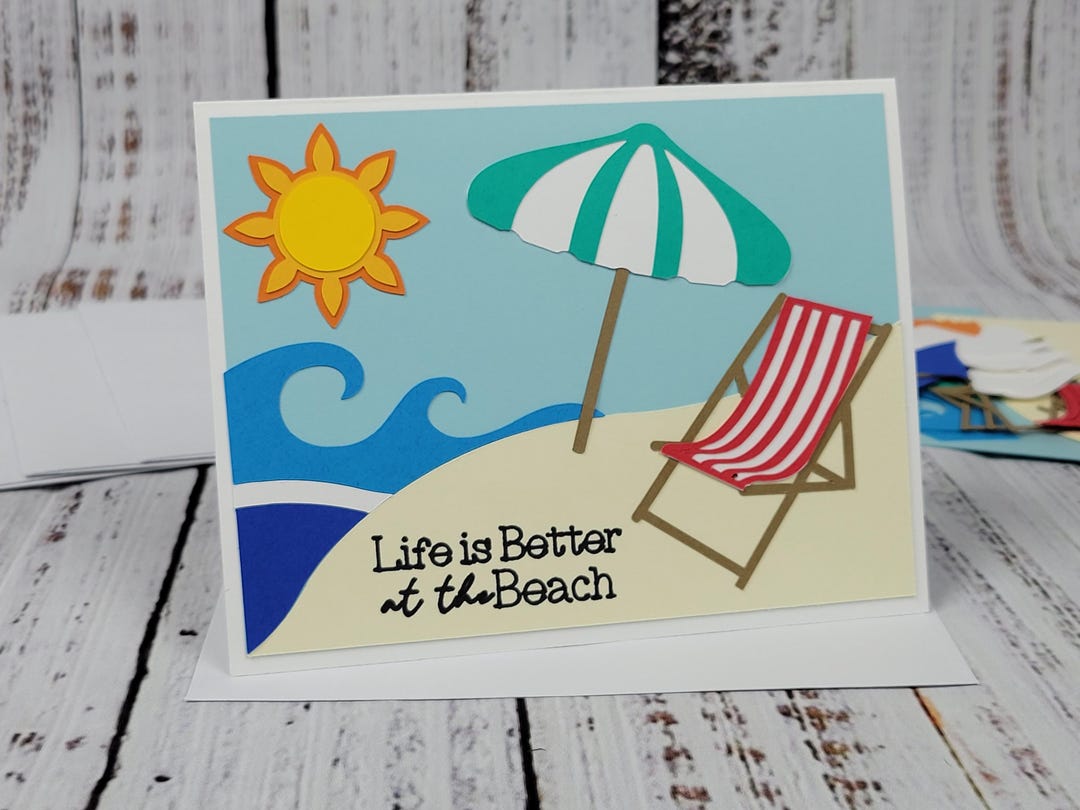 Summer Beach Greeting Card Kit | 4 Cards With Envelopes | Better at the ...