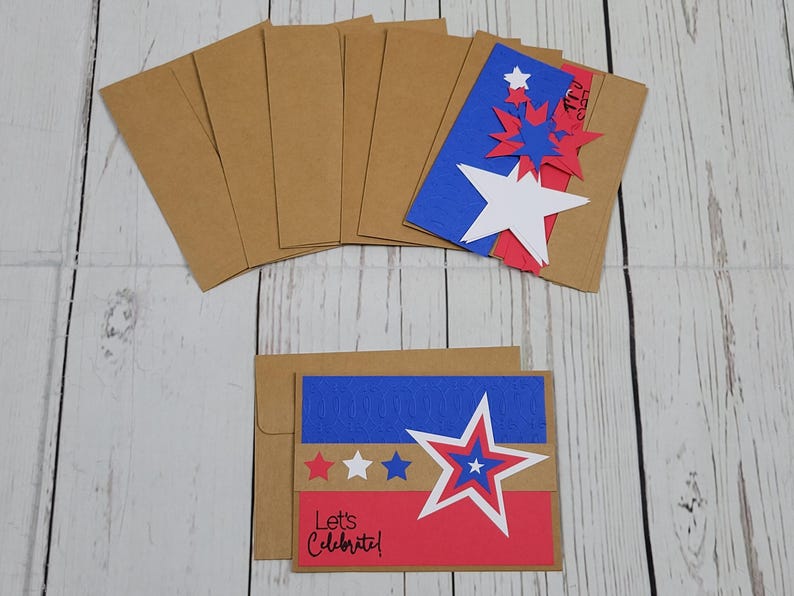 Patriotic Greeting Card Kit | 4 Cards With Envelopes | 4th of July ...