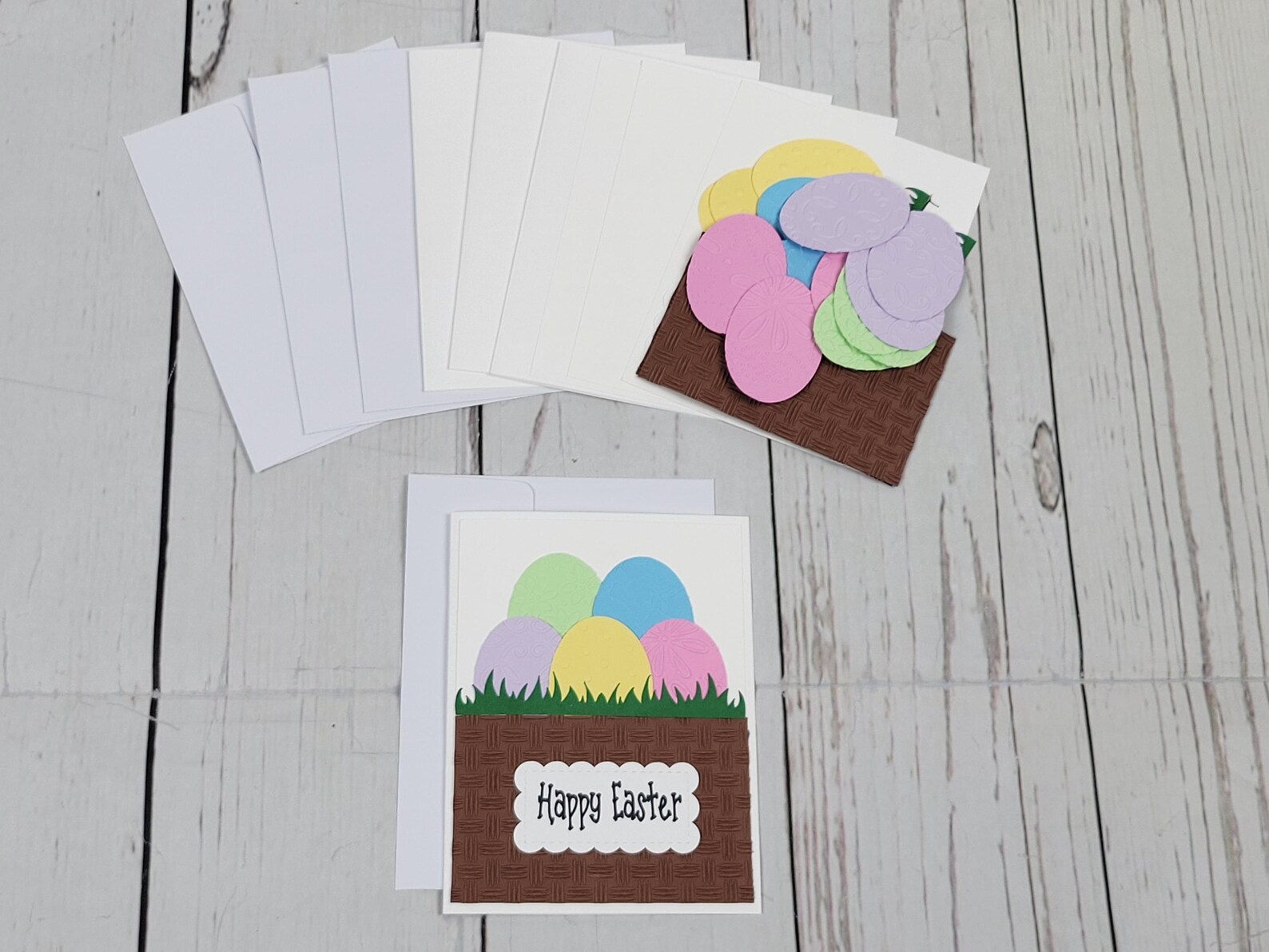 Happy Easter Greeting Card Kit | 4 Cards With Envelopes | Easter Basket ...