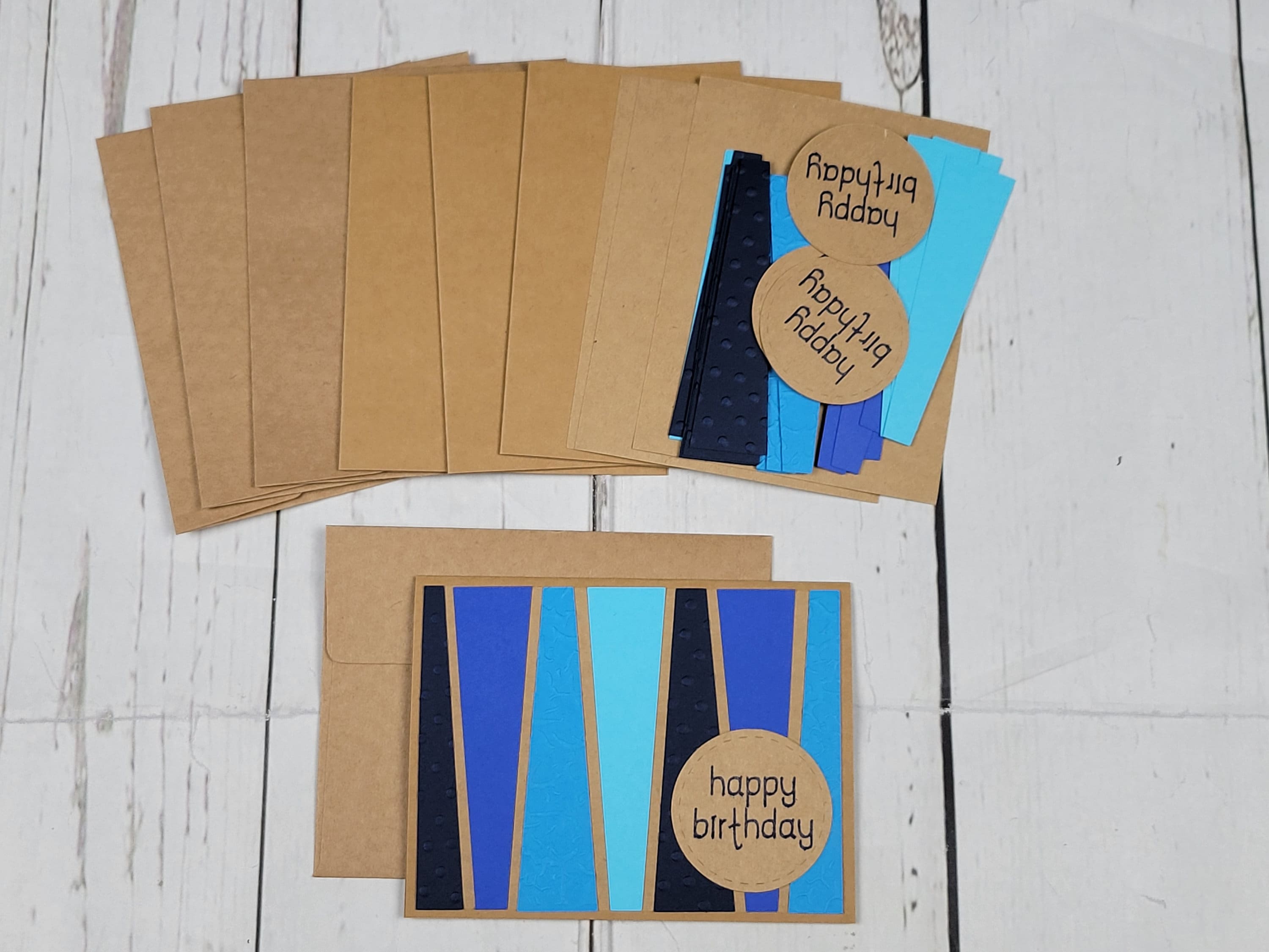 Happy Birthday Greeting Card Kit 4 Cards With Envelopes Geometric Cards ...