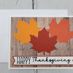 Happy Thanksgiving Greeting Card Kit | 4 Cards With Envelopes | Leaves ...