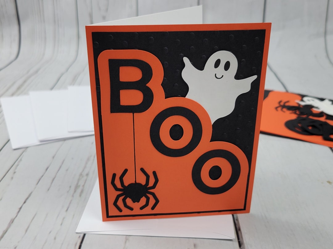 Happy Halloween Greeting Card Kit | 4 Cards With Envelopes | Boo Ghosts ...