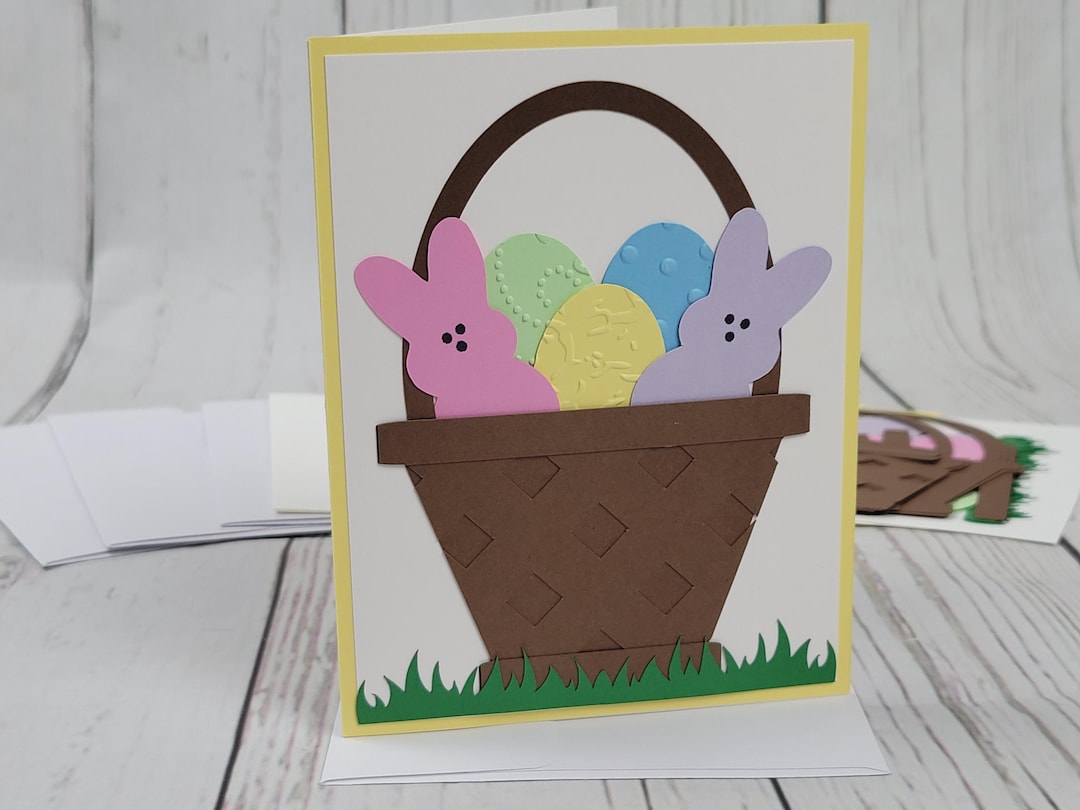 Happy Easter Greeting Card Kit | 4 Cards With Envelopes | Easter Basket ...