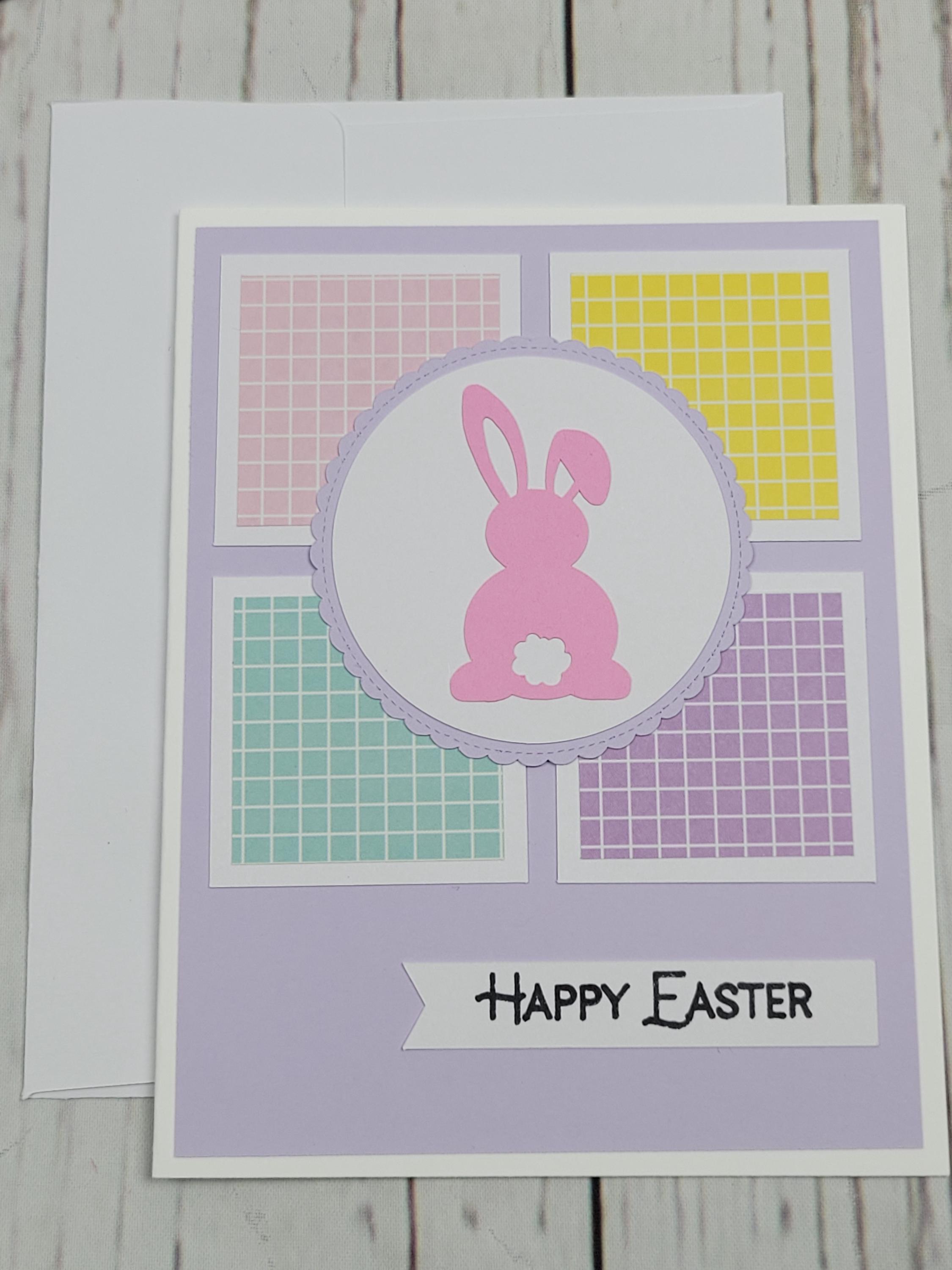 Happy Easter Greeting Card Kit | 4 Cards With Envelopes | Pastel Rabbit ...