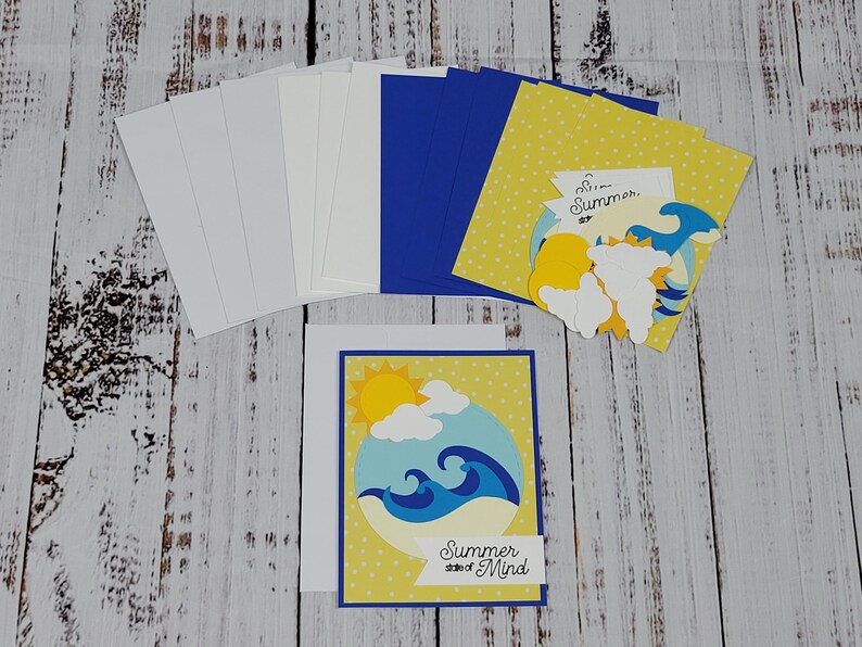 Summer Beach Greeting Card Kit | 4 Cards With Envelopes | Beach Craft ...