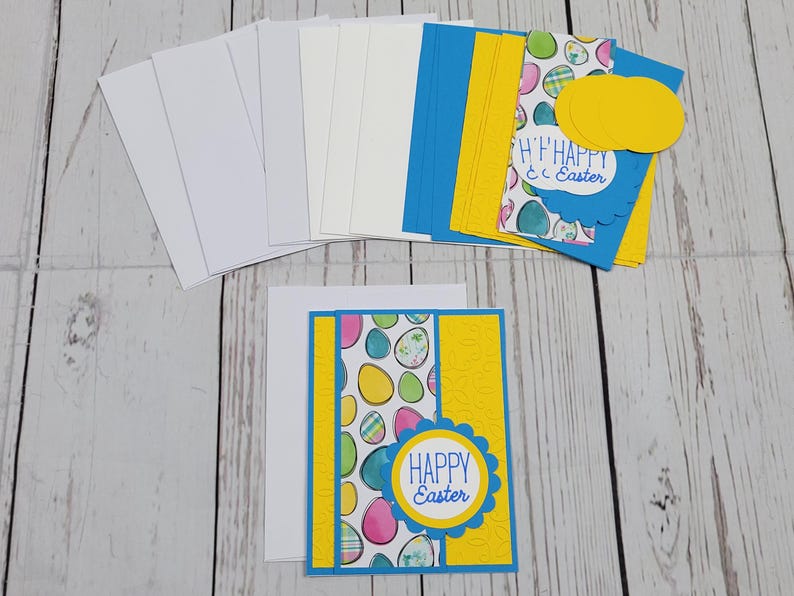 Happy Easter Greeting Card Kit | 4 Cards With Envelopes | Easter Egg ...