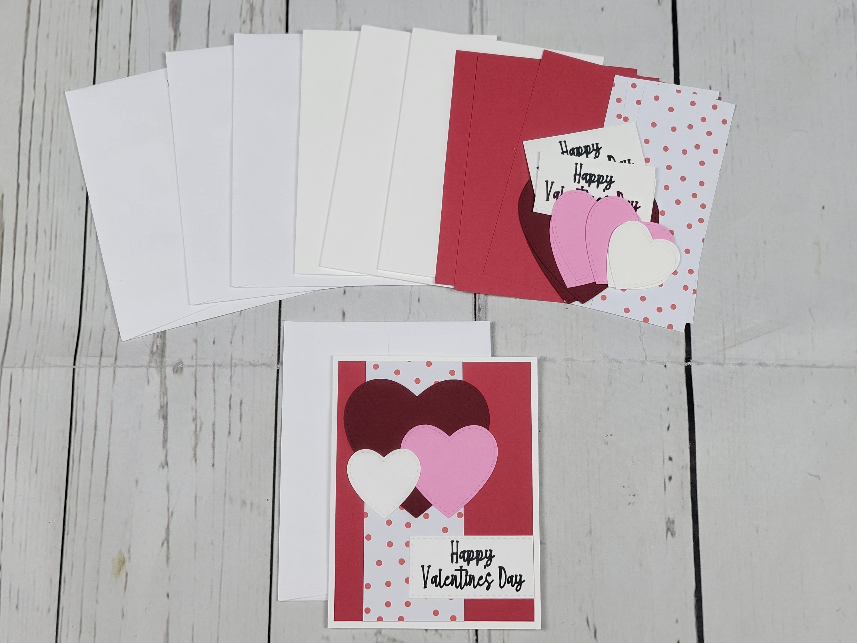 Happy Valentine's Day Greeting Card Kit 4 Cards With Envelopes Red ...