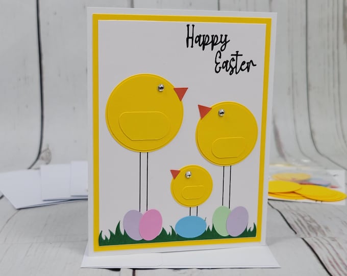 Happy Easter Greeting Card Kit | 4 Cards With Envelopes | Easter Chicks ...