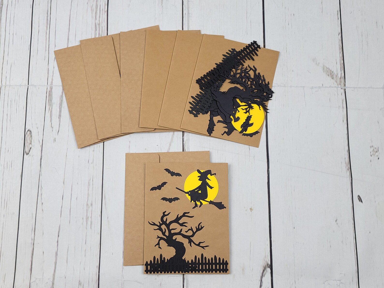 Happy Halloween Greeting Card Kit | 4 Cards With Envelopes | Witch ...